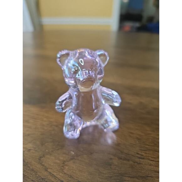 Oneida | Art | Oneida Crystal Hf Clear Light Pink Art Glass Teddy Bear ...